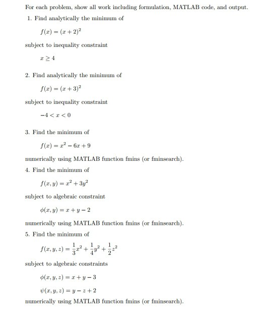 Solved For each problem, show all work including | Chegg.com
