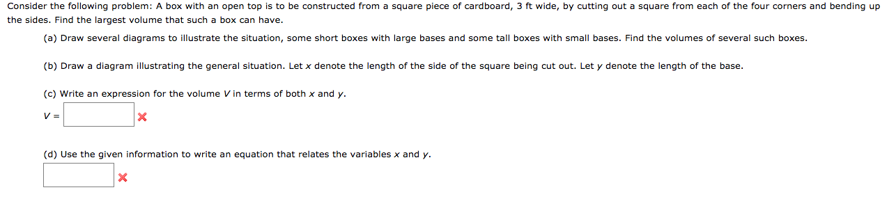 Solved Consider the following problem: A box with an open | Chegg.com