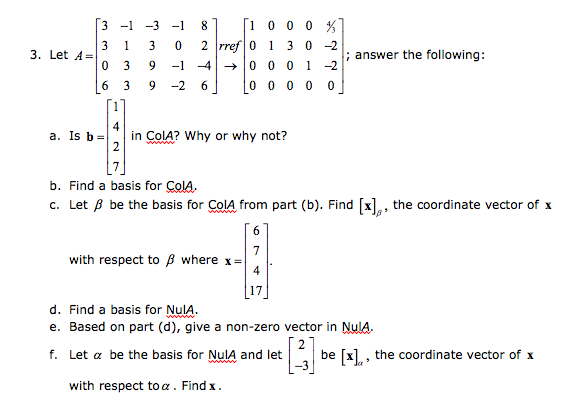 Solved 10 0 0 3 1 30 2 rref 0 3 0 2 03 9 -1 4>0 0 0 1 -2' 6 | Chegg.com