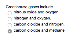 Solved Greenhouse gases include nitrous oxide and oxygen. | Chegg.com