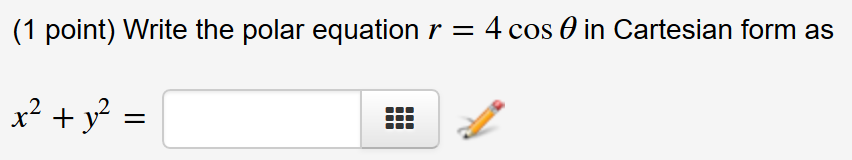 Solved Write the polar equation r = 4 cos theta in Cartesian | Chegg.com