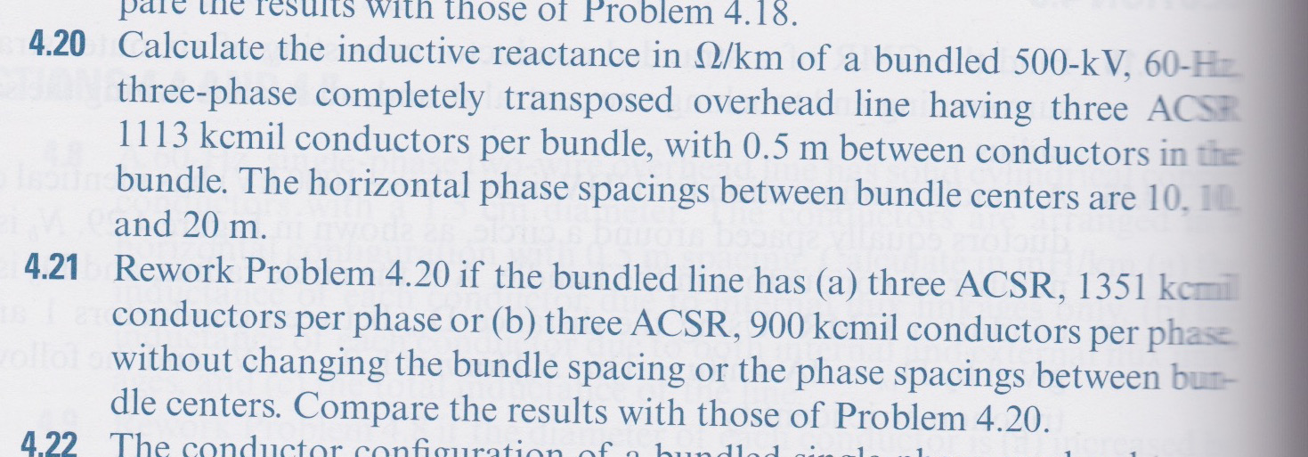 Solved Calculate the inductive reactance in Ohm/km of a | Chegg.com