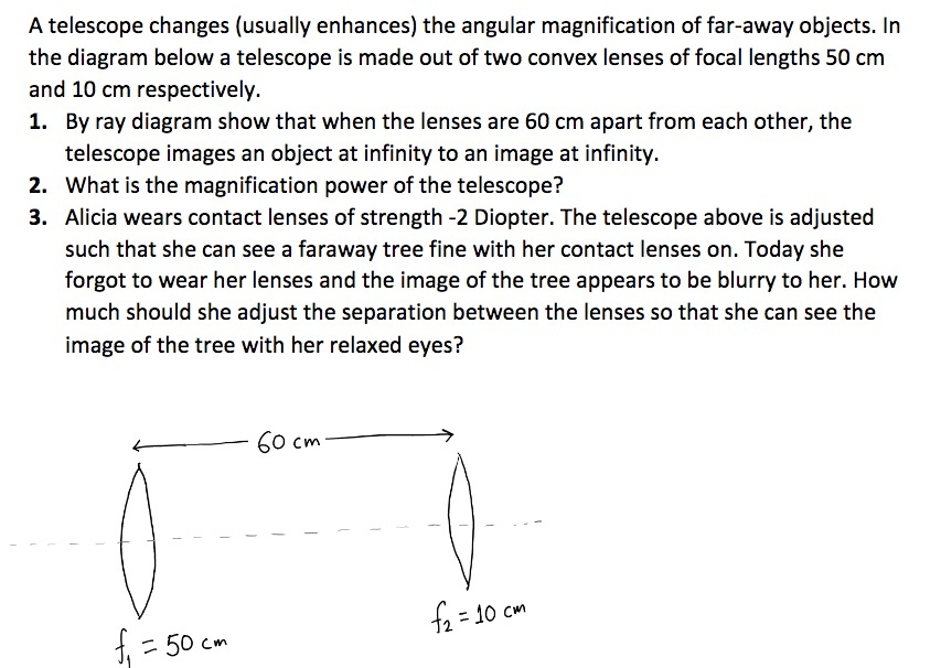 Solved A telescope changes (usually enhances) the angular | Chegg.com