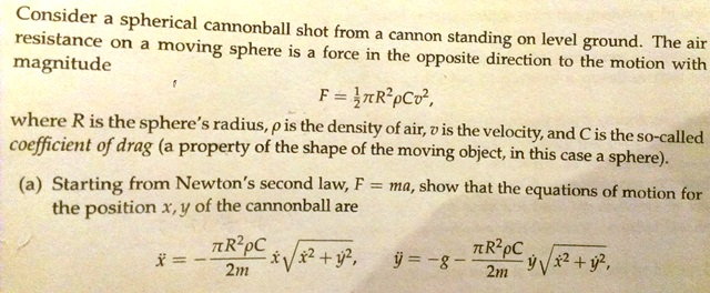 Solved Consider a spherical cannonball shot from a cannon | Chegg.com