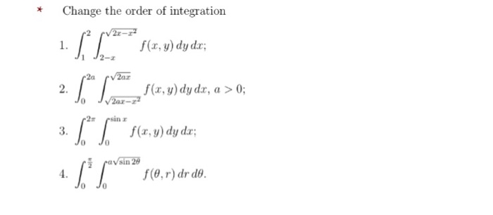 Solved Change the order of integration integral_1^2 | Chegg.com