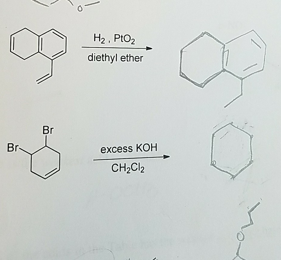 Solved H2, PtO2 diethyl ether Bro excess KOH CH2CI2 2012 0 | Chegg.com