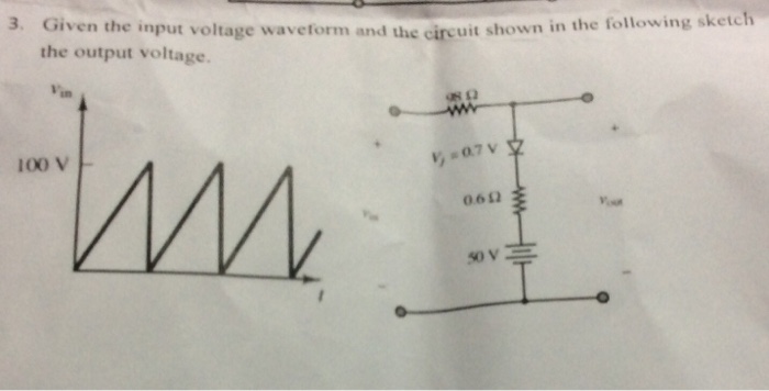 Solved Given the input voltage waveform and the circuit | Chegg.com Solved Given the input voltage waveform and the circuit | Chegg.com