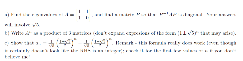 Solved 6 points This problem will apply diagonalization to | Chegg.com