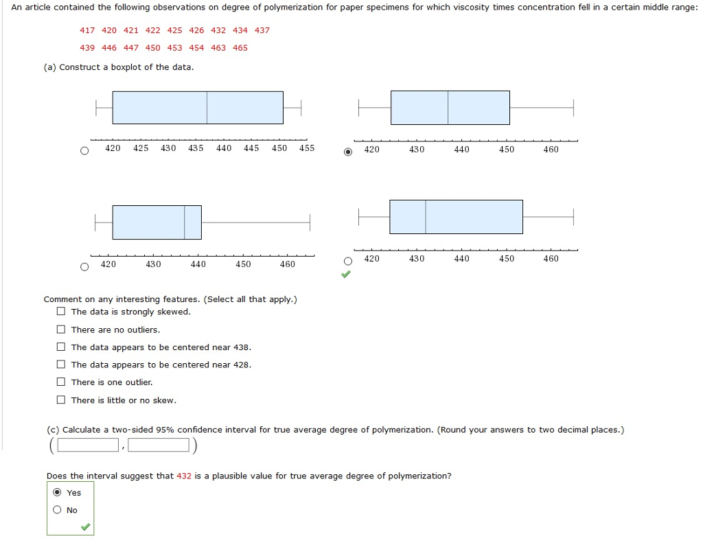 Solved An Article Contained The Following Observations On