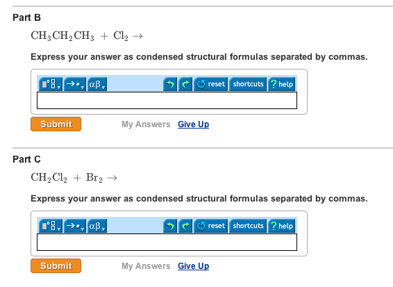 Solved Express your answer as condensed structural formulas | Chegg.com
