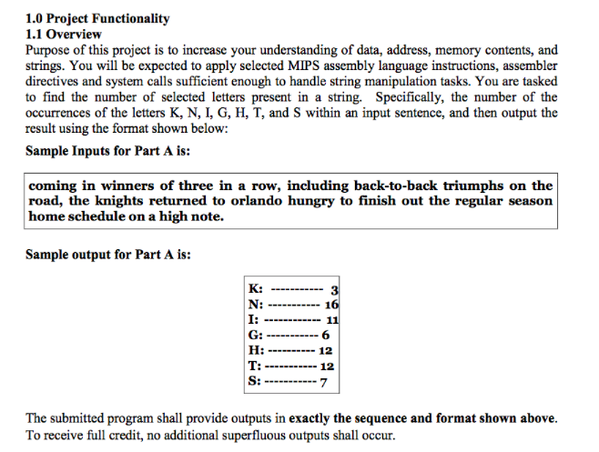 1.0 Project Functionality 1.1 Overview Purpose of | Chegg.com