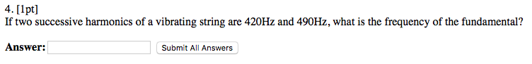 Solved 4. [Ipt] If two successive harmonics of a vibrating | Chegg.com