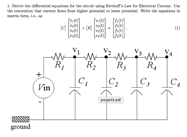 Solved Derive the differential equations for the circuit | Chegg.com