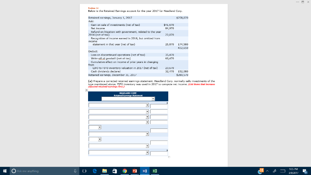 Solved Below is the Retained Earnings account for the year | Chegg.com