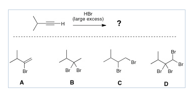 Solved HBr (large excess) -w Br Br Br Br Br | Chegg.com