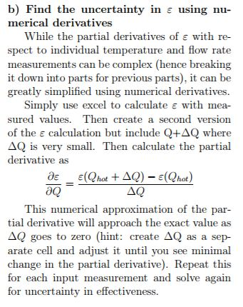 Solved b) Find the uncertainty in ε using nu- merical | Chegg.com