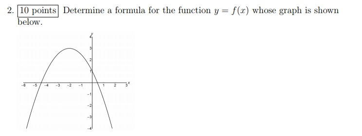 Solved 2. 10points Determine a formula for the function y = | Chegg.com