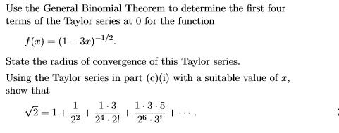 Solved Use the General Binomial Theorem to determine the | Chegg.com