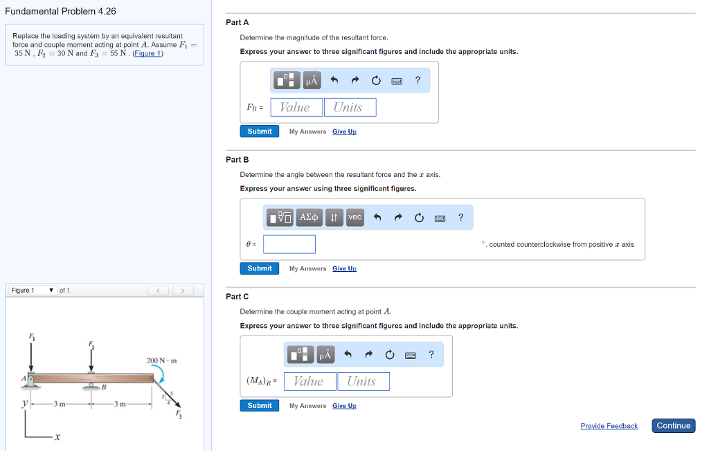 Solved Fundamental Problem 4.26 Part A Replace the loading | Chegg.com