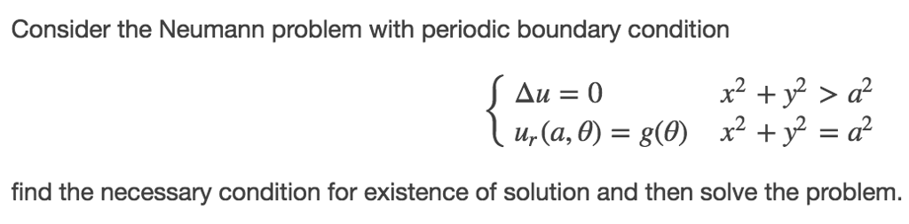 Consider the Neumann problem with periodic boundary | Chegg.com
