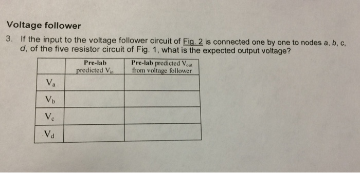 Solved Voltage follower 3. If the input to the voltage | Chegg.com