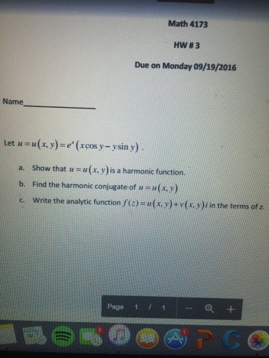 Solved Let u=u(x, y) = e^x(x cos y- y sin y). Show that u = | Chegg.com
