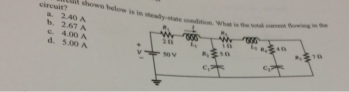 Solved Circuit shown below is in steady-state condition. | Chegg.com