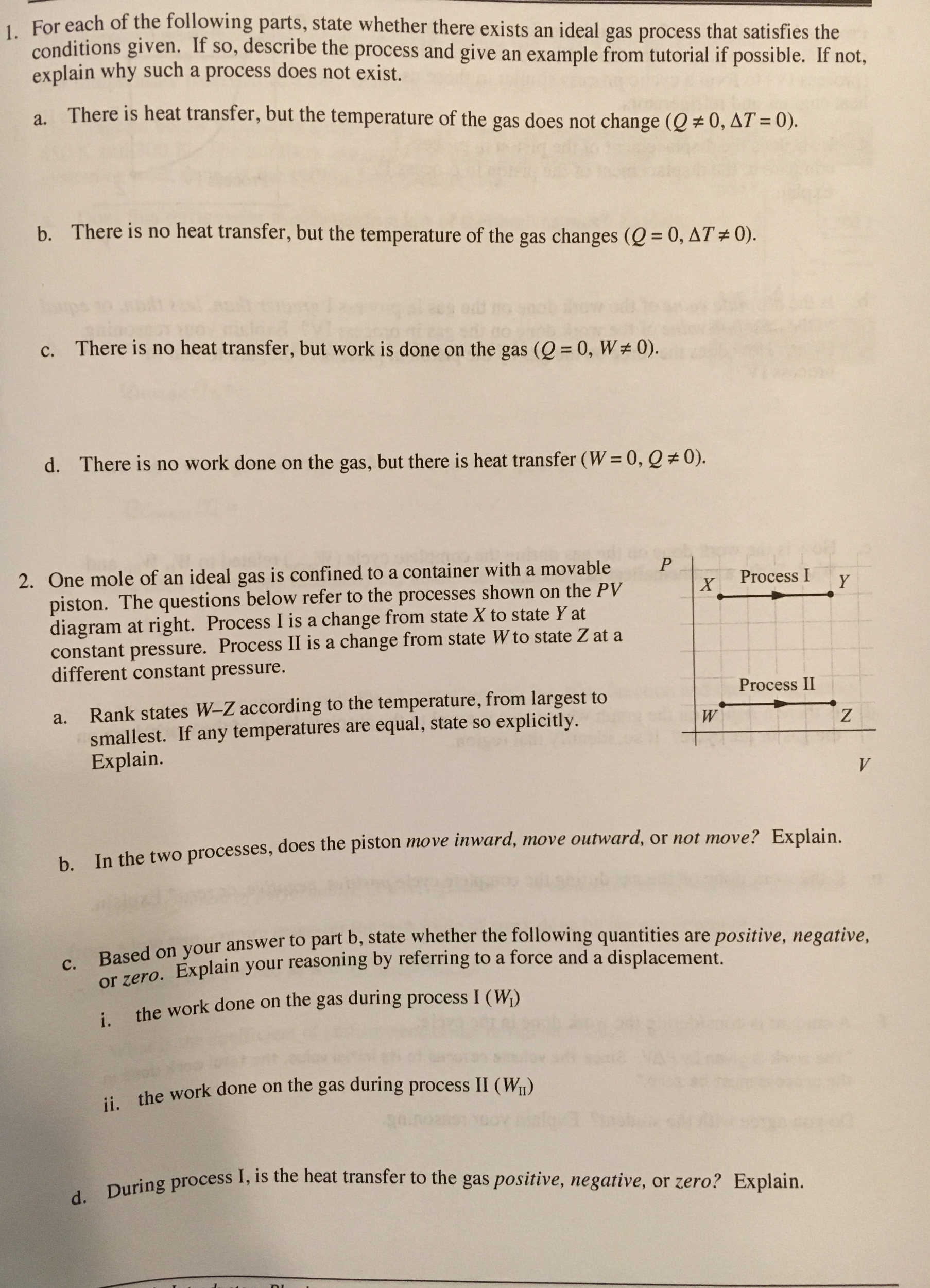 Solved For each of the following parts, state whether there | Chegg.com