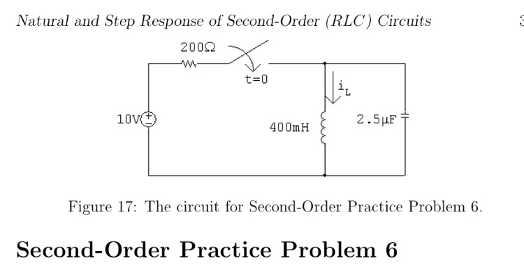 Solved Natural and Step Response of Second-Order (RLC) | Chegg.com Solved Natural and Step Response of Second-Order (RLC) | Chegg.com