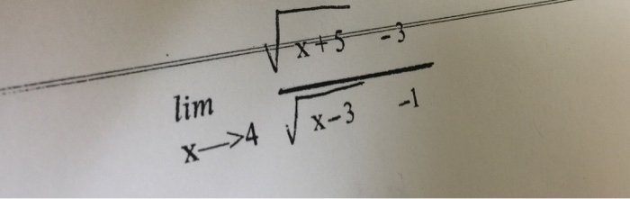 Solved lim of x right arrow 4 square root x + 5 - 3/square | Chegg.com
