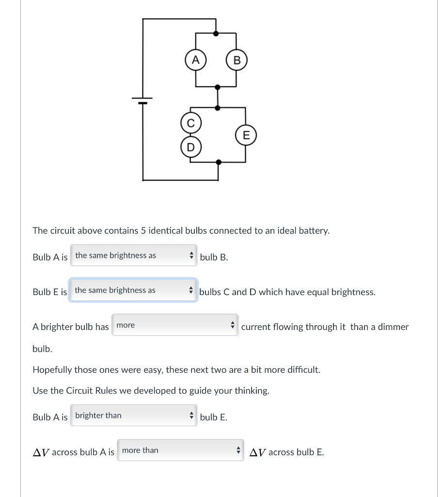 Solved The circuit above contains 5 identical bulbs | Chegg.com