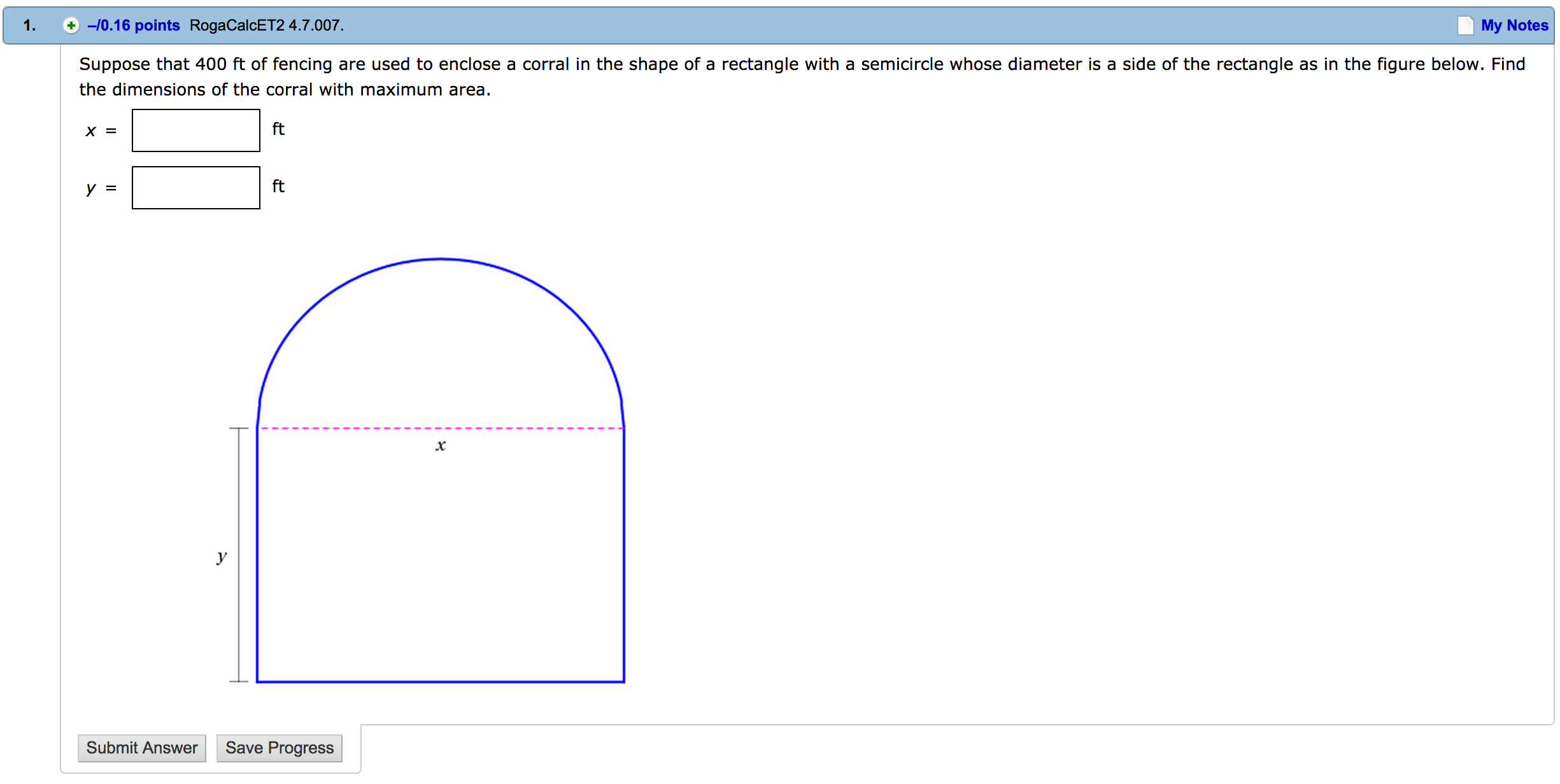 Solved Suppose that 400 ft of fencing are used to enclose | Chegg.com