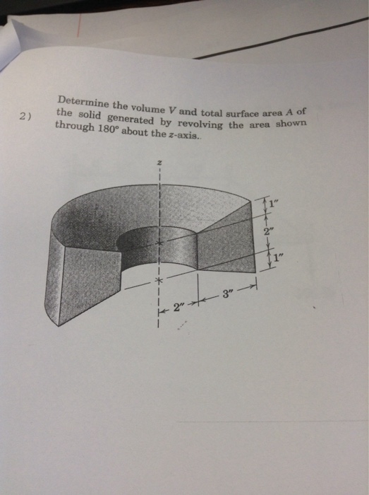 Determine the volume V and total surface area A of | Chegg.com