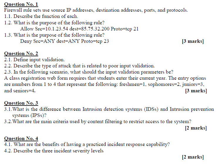 Solved Firewall rule sets use source IP addresses, | Chegg.com