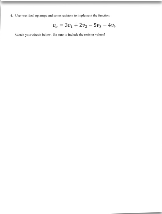 Solved Use two ideal op amps and some resistors to implement | Chegg.com