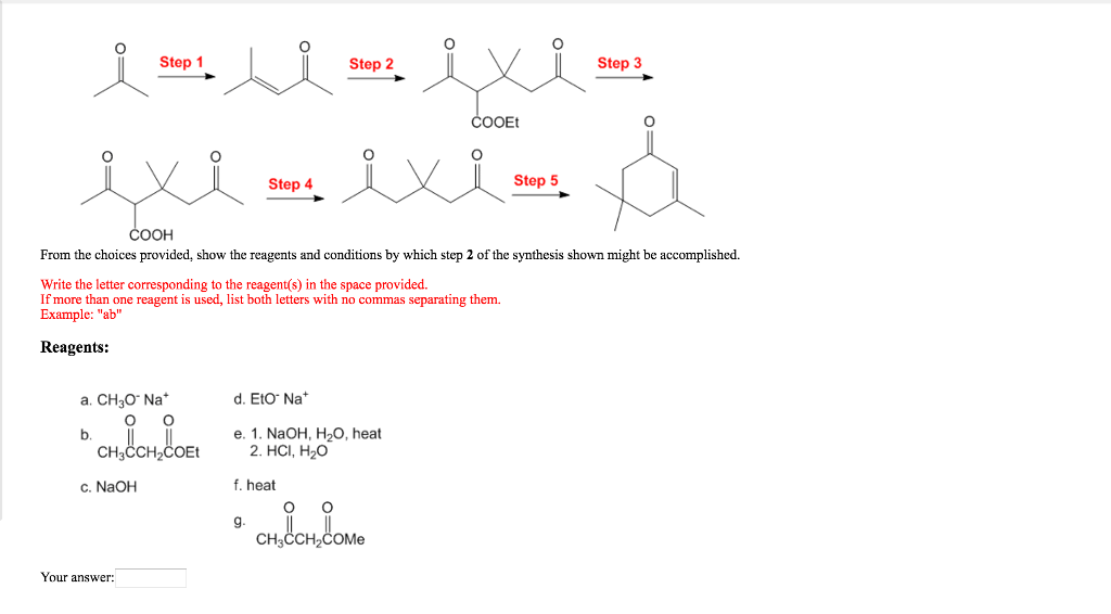 Solved From the choices provided, show the reagents and | Chegg.com Solved From the choices provided, show the reagents and | Chegg.com