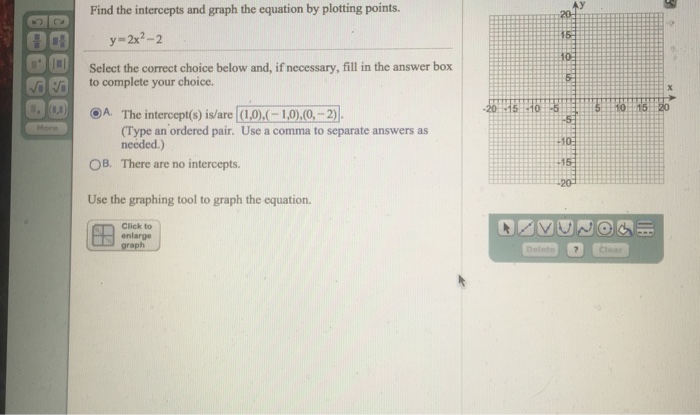 Solved Find the intercepts and graph the equation by | Chegg.com