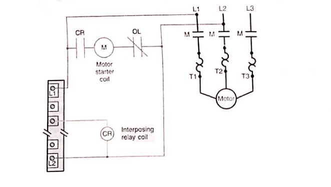 Solved L1 L2 L3 CR OL Motor starter cot T1 T3 L1 Moto CR) | Chegg.com
