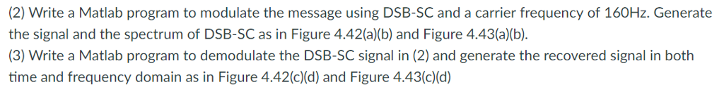 (2) Write a Matlab program to modulate the message | Chegg.com