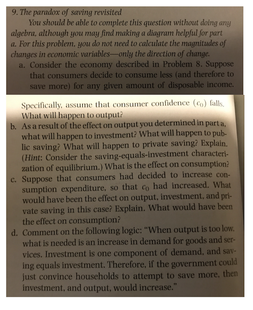 The paradox of saving revisited You should be able | Chegg.com
