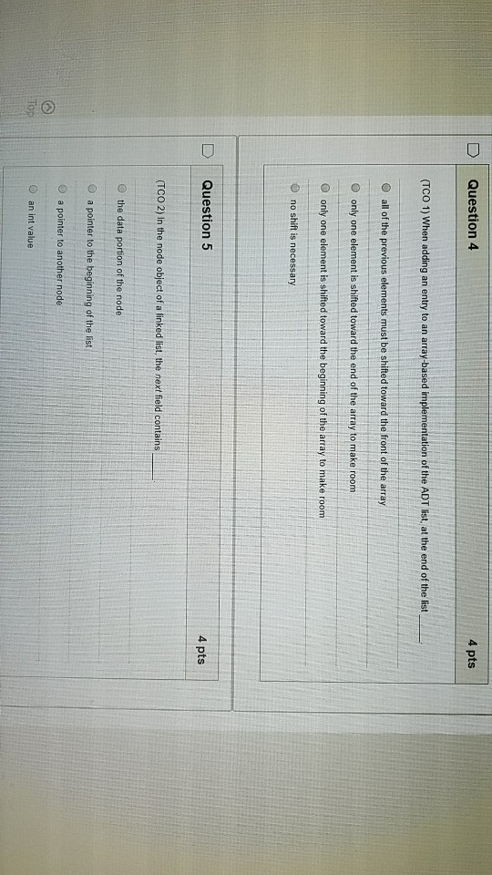 Solved 4 pts D Question 4 (TCO 1) When adding an entry to an | Chegg.com Solved 4 pts D Question 4 (TCO 1) When adding an entry to an | Chegg.com