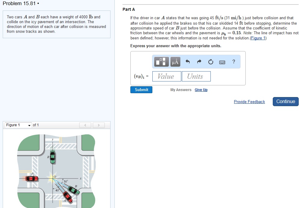 Solved Two cars A and B each have a weight of 4000 lb and | Chegg.com