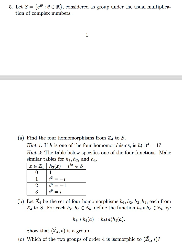 Solved 5. Let S-{e : θ E R), considered as group under the | Chegg.com