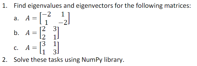 Solved This Lab is about practicing with eigenvalue | Chegg.com