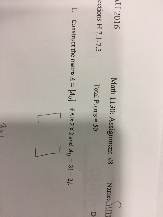 Solved Construct the matrix A = [A_ij] if A is 2 times 2 and | Chegg.com