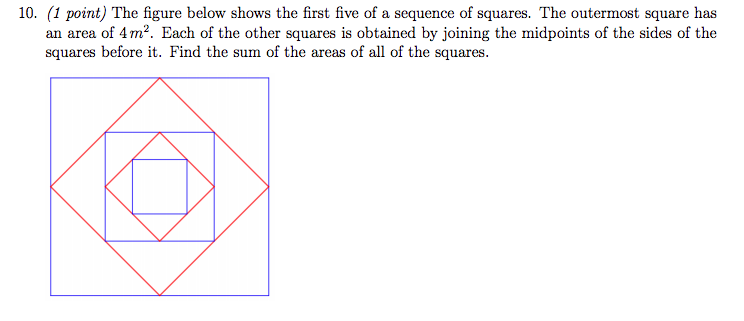 Solved 10. (1 point) The figure below shows the first five | Chegg.com