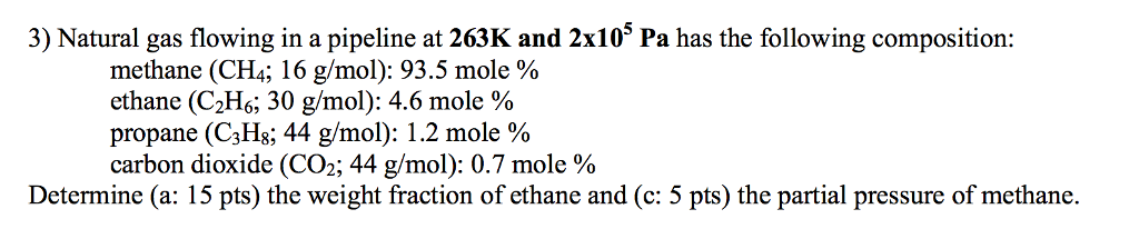Solved 3) Natural gas flowing in a pipeline at 263K and | Chegg.com