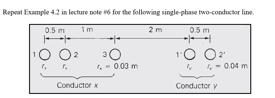 Solved EXAMPLE 4.2 GMR, GMD, and inductance: single-phase | Chegg.com
