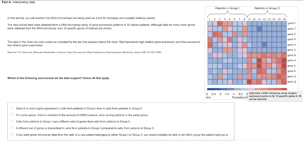 Solved Part A Interpreting data Patients in Group Patients | Chegg.com Solved Part A Interpreting data Patients in Group Patients | Chegg.com