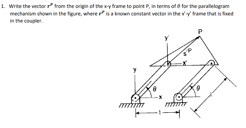 write the vector rp from the origin of the x-y frame | Chegg.com